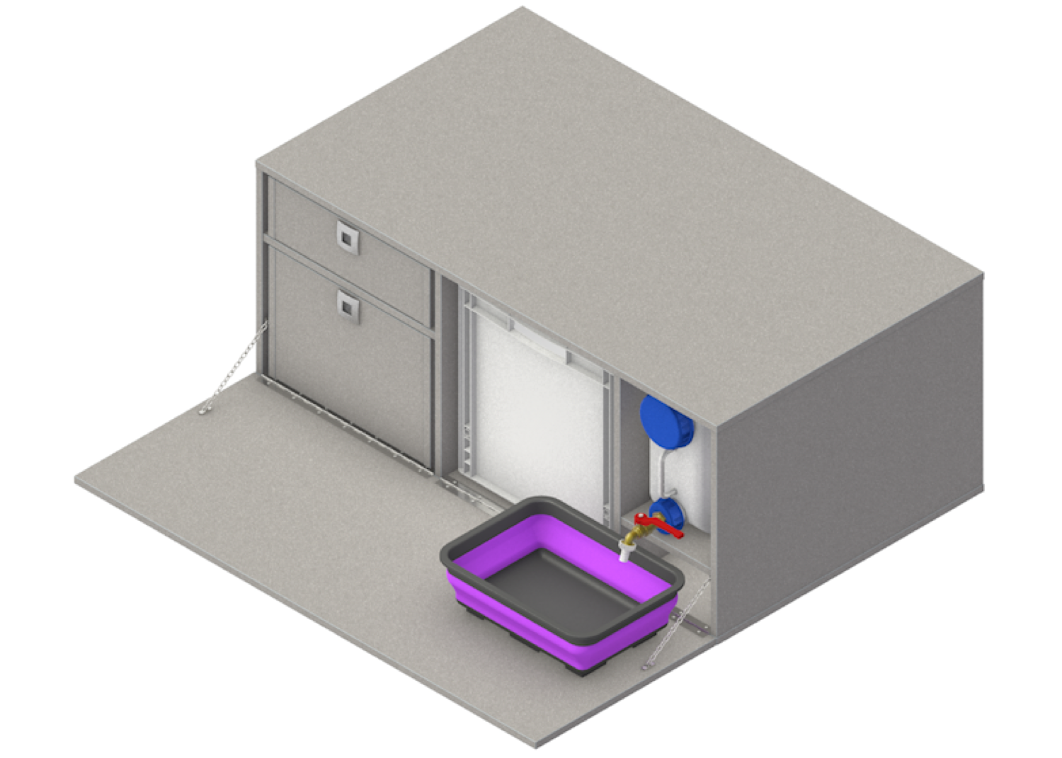 Eurobox Camping Küchenmodul mit Kühlbox und Frontklappe für ...
